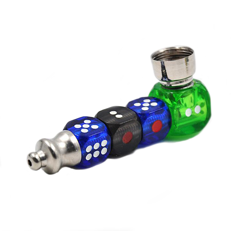 Tobacco Stems Smoke Dice Metal Pipes Portable Creative Smoking Pipe ...